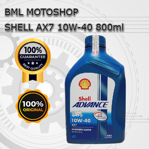 Jual Oli Shell Advance AX7 10W-40 800ml 0.8L Oli Motor Bebek Shell AX7 ...