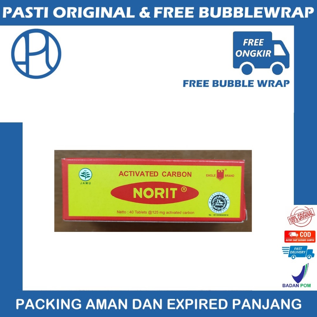 Jual Norit Carbo activatus Karbon Aktif 40 tablet 125 mg | Shopee Indonesia