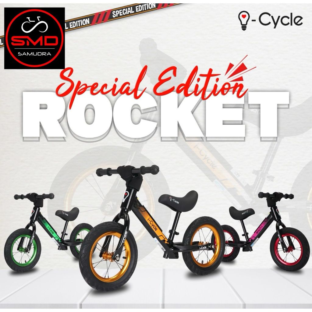 Jual Sepeda Anak Push Balance Bike Icycle Rocket SE Special Edition Alloy Murah BDG | Shopee ...