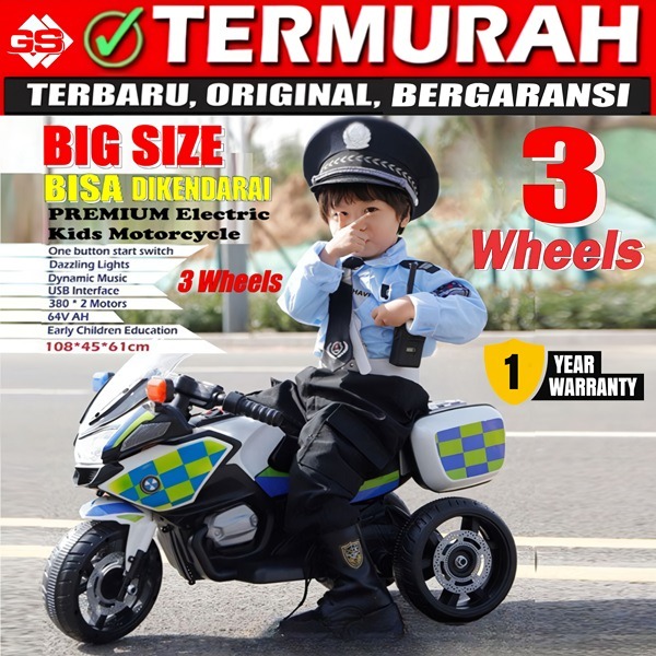 Jual mainan motor anak / motor polisi /skuter listrik / scooter ...