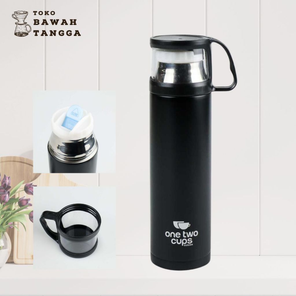Jual Botol Minum Termos Air Panas Dingin with Cup Head 500ml - One Two ...