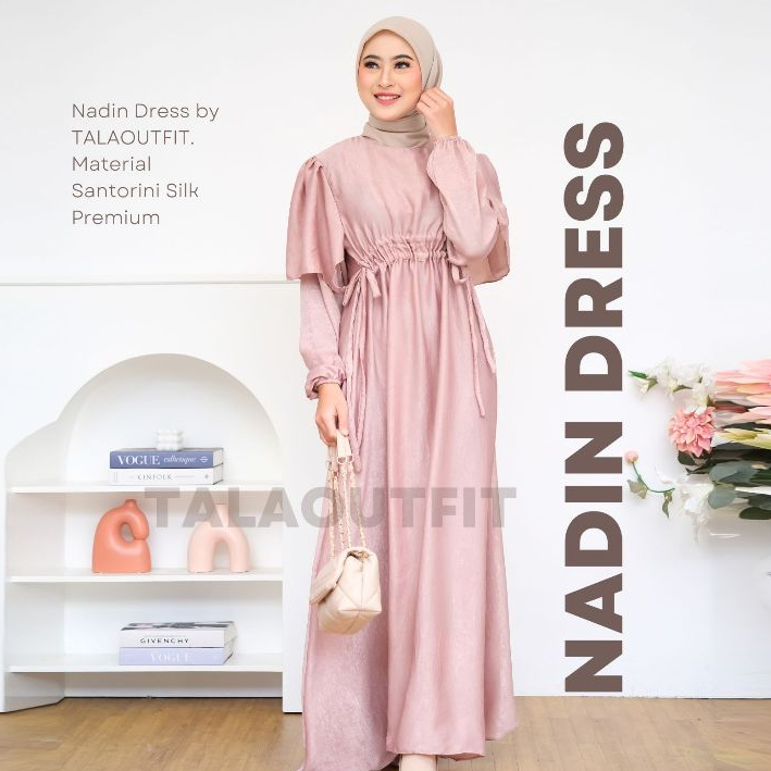 Jual NADIN DRESS by TALAOUTFIT | Gamis Bahan Santorini| Santorini Silk ...