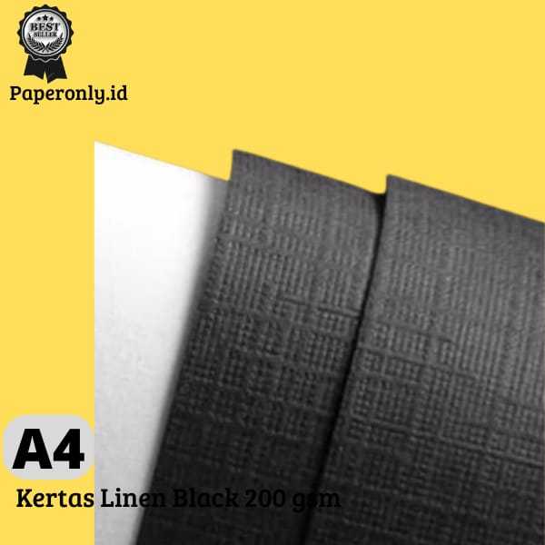 Jual Kertas Linen Hitam 200gr A4 F4 50 Lembar | Shopee Indonesia