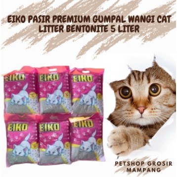 Jual [GRAB GOJEK] EIKO Pasir Premium IMPORT Gumpal Wangi Cat Litter 5 Liter | Shopee Indonesia