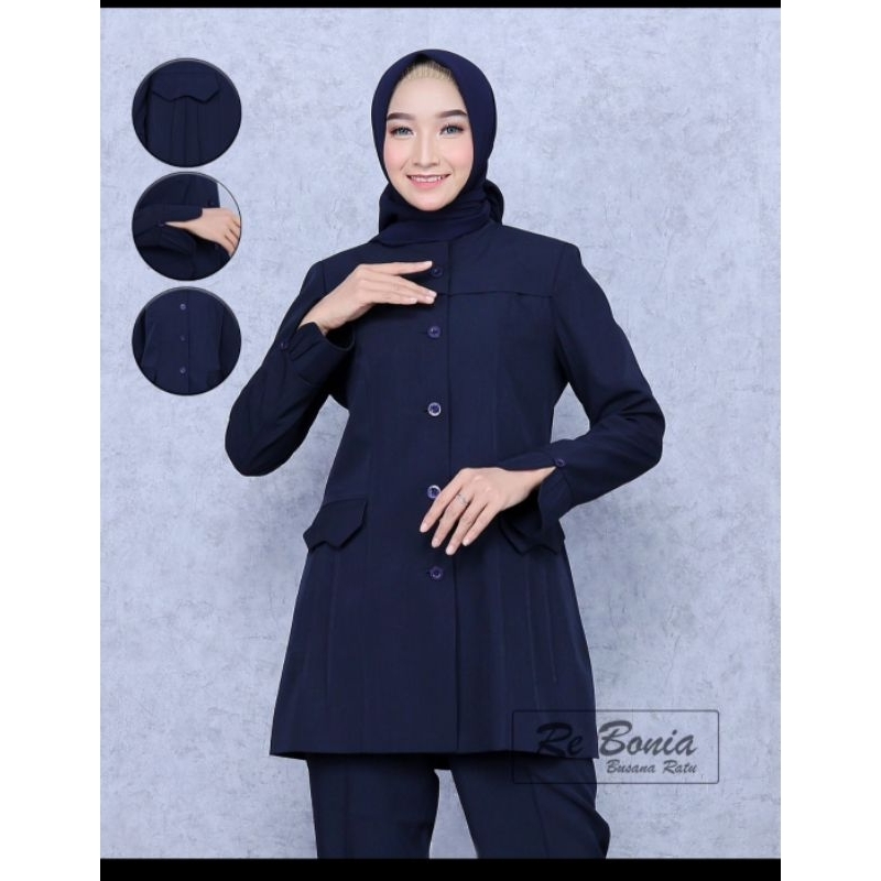 Jual Seragam Guru Wanita Biru Dongker Blezer Re Bonia seragam pdh Dongker PDH biru Navy celana ...