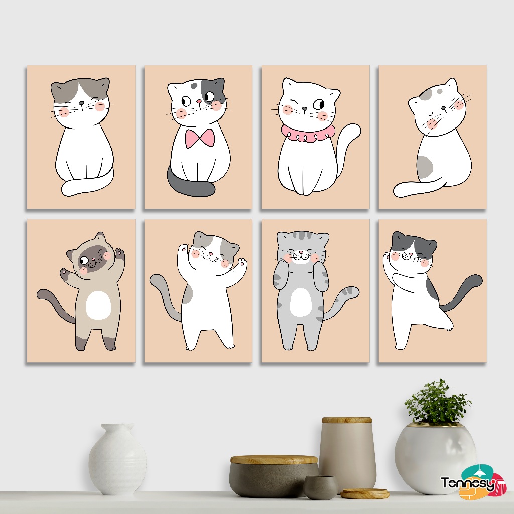 Jual TENNESY HIASAN DINDING KUCING CAT WALL DECOR 15x20CM KUCING LUCU ...