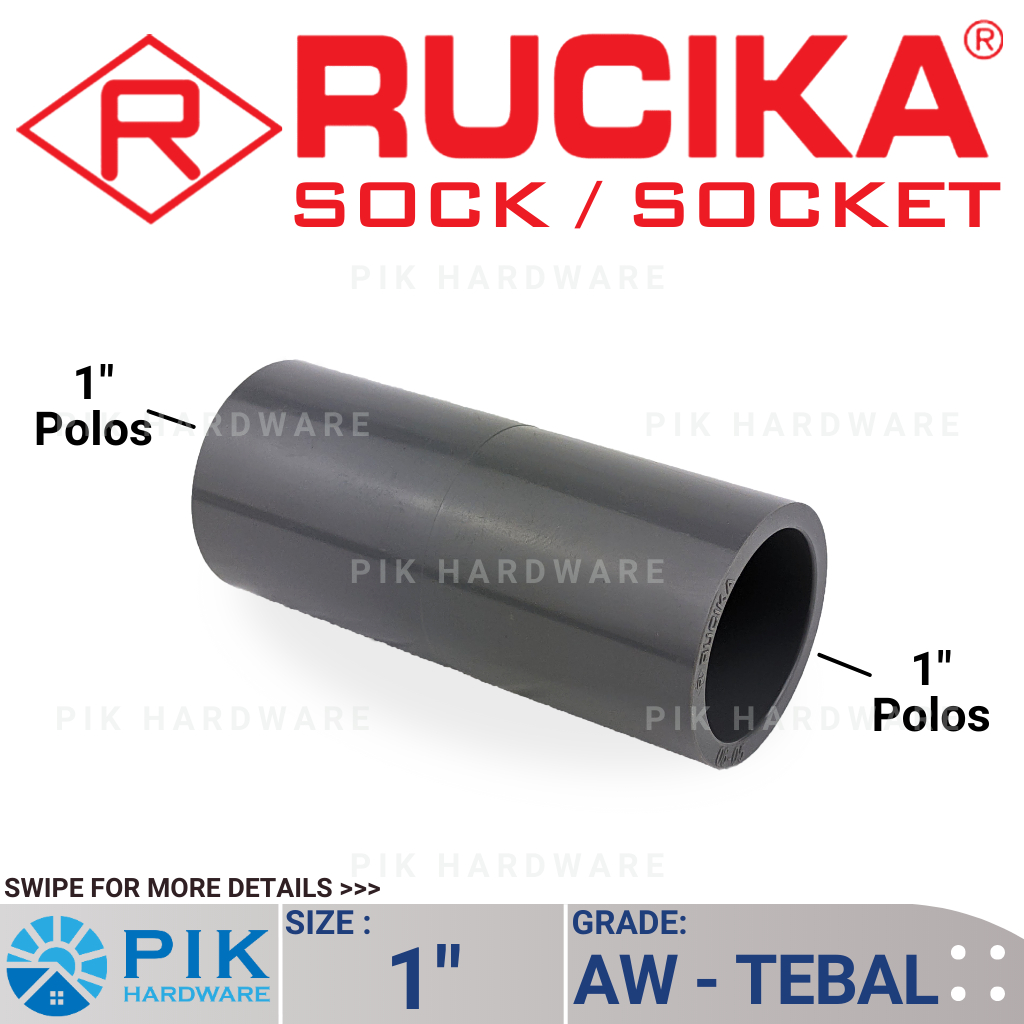 Jual Sambungan sock 1 inch Rucika AW - Sok lurus 1" Socket polos 1 inci ...