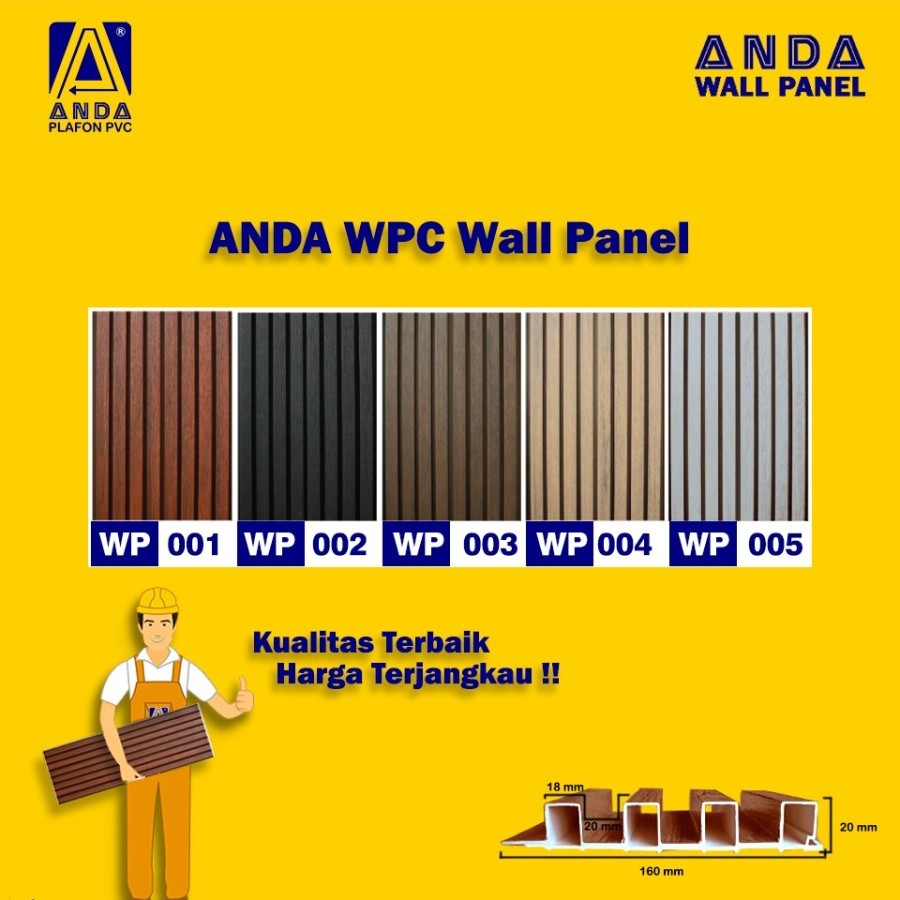 Jual ( 2M ) Anda Plafon PVC WPC Wall Panel Wood Panel Fluted PREMIUM ...