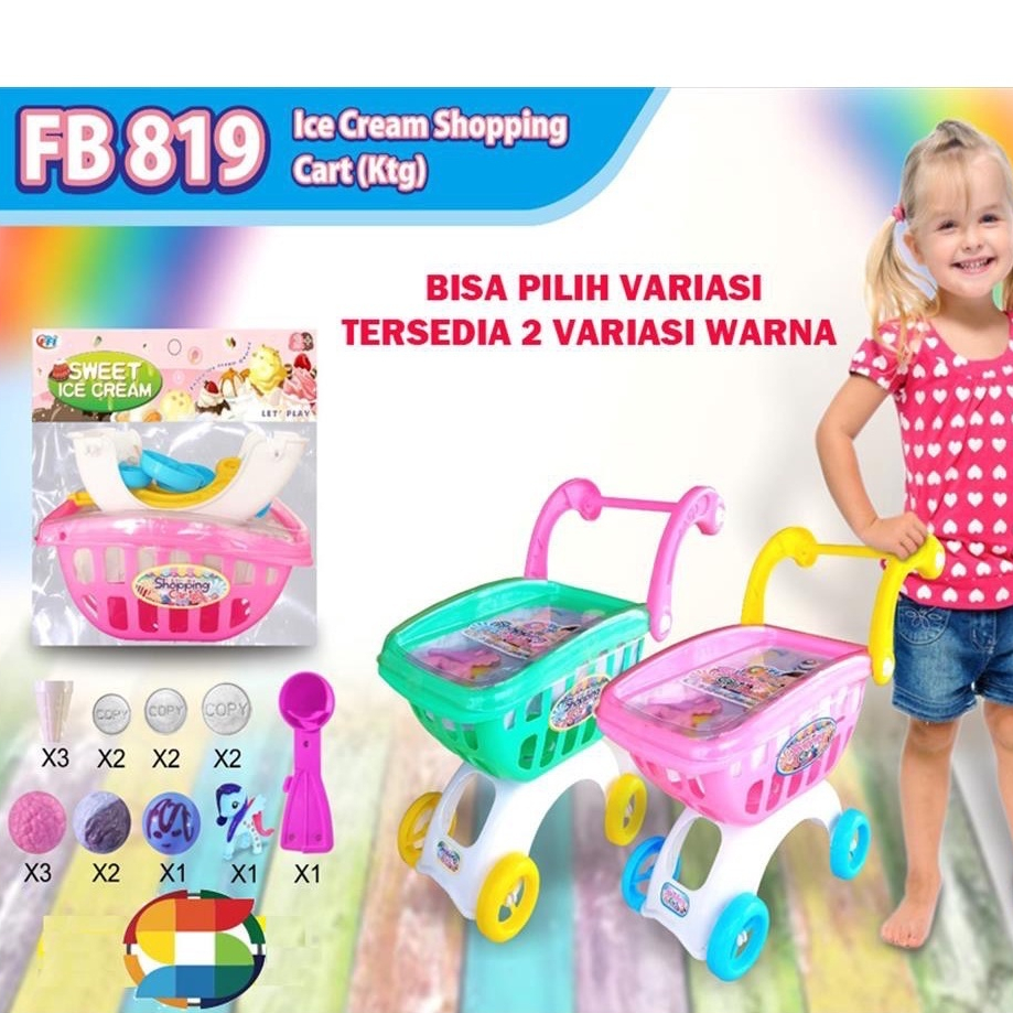 Jual FB 819 mainan anak dorong ice cream- trolley mainan anak - mainan ...