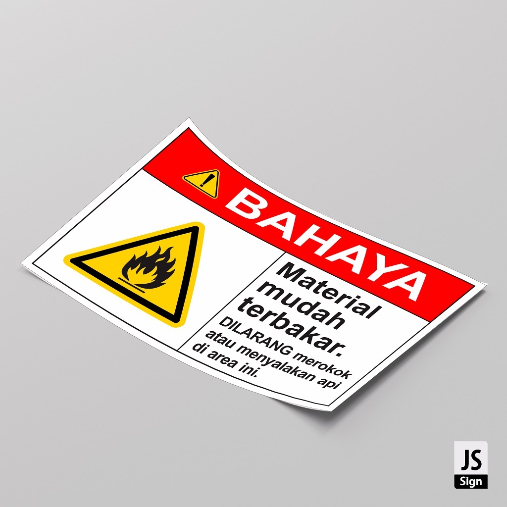 Jual STICKER K3 SAFETYSIGN MATERIAL MUDAH TERBAKAR | Shopee Indonesia