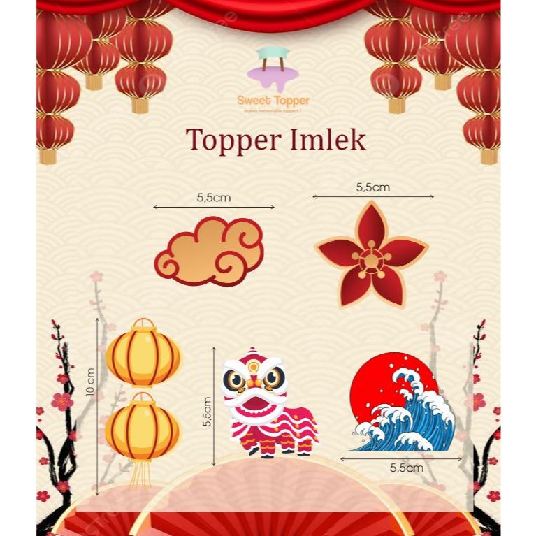 Jual Topper IMLEK hiasan CNY sincia lampion goyang | Shopee Indonesia