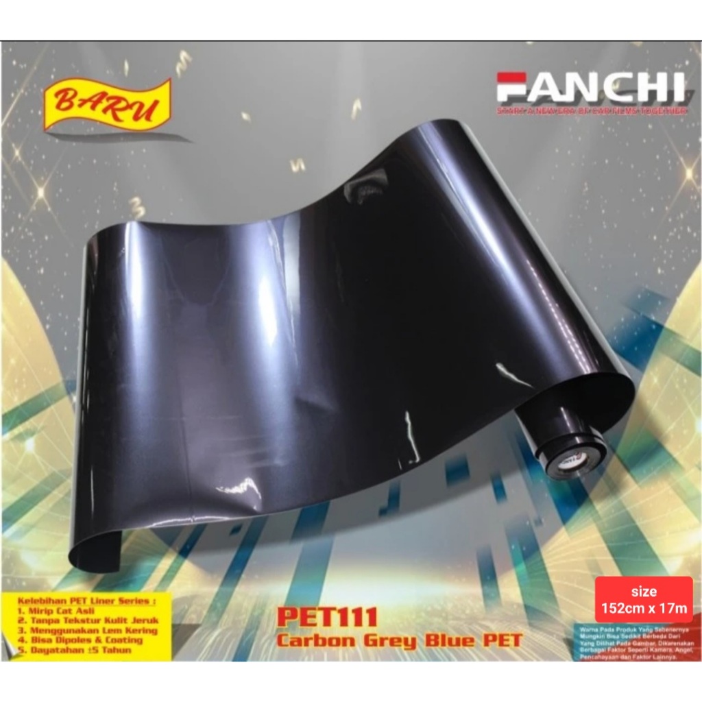 Jual ROLL Sticker FANCHI PET111 ID-8811 Carbon Grey Blue PET 50CM ROLL ...