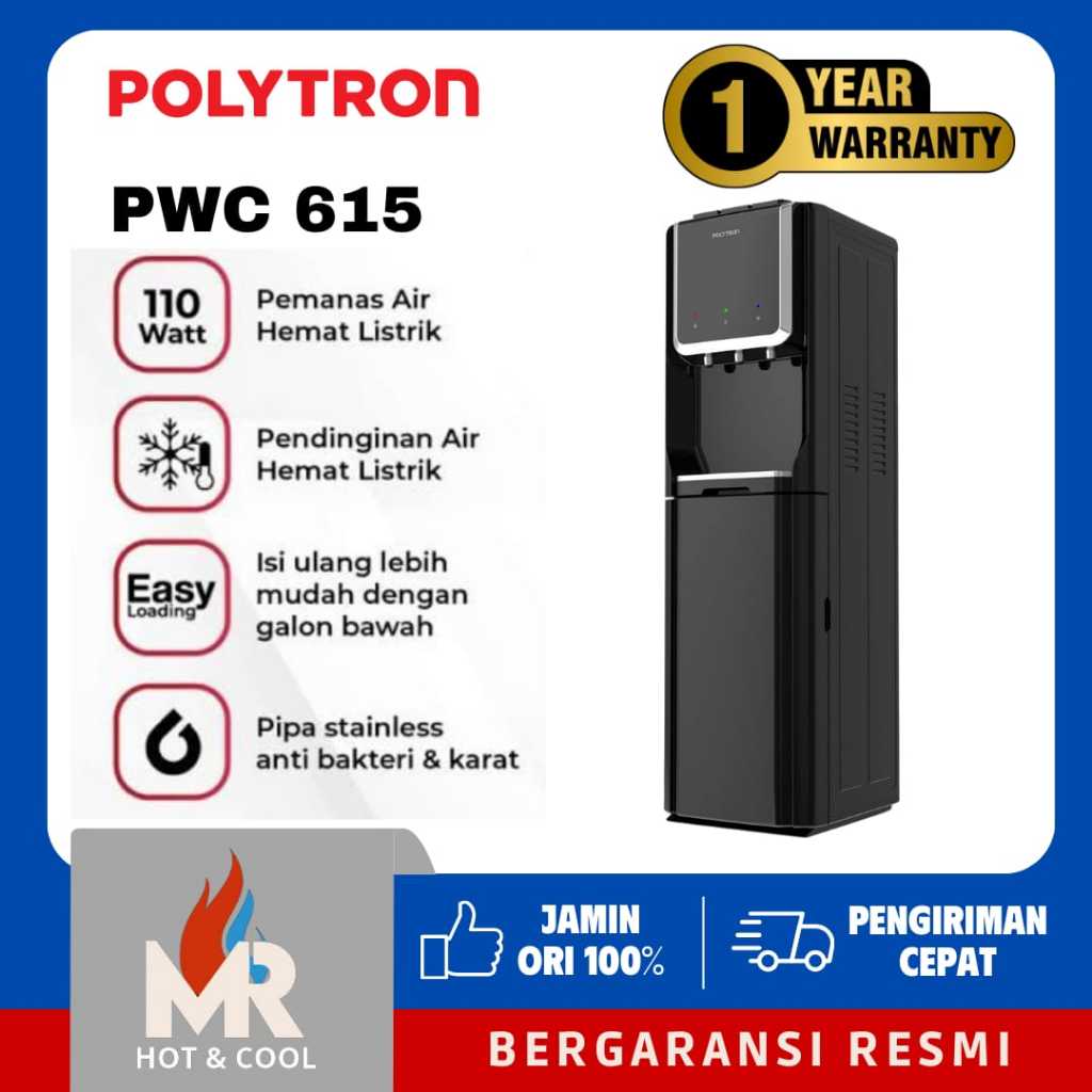 Jual POLYTRON PWC615X DISPENSER GALON BAWAH PWC 615 KOMPRESOR PS ...