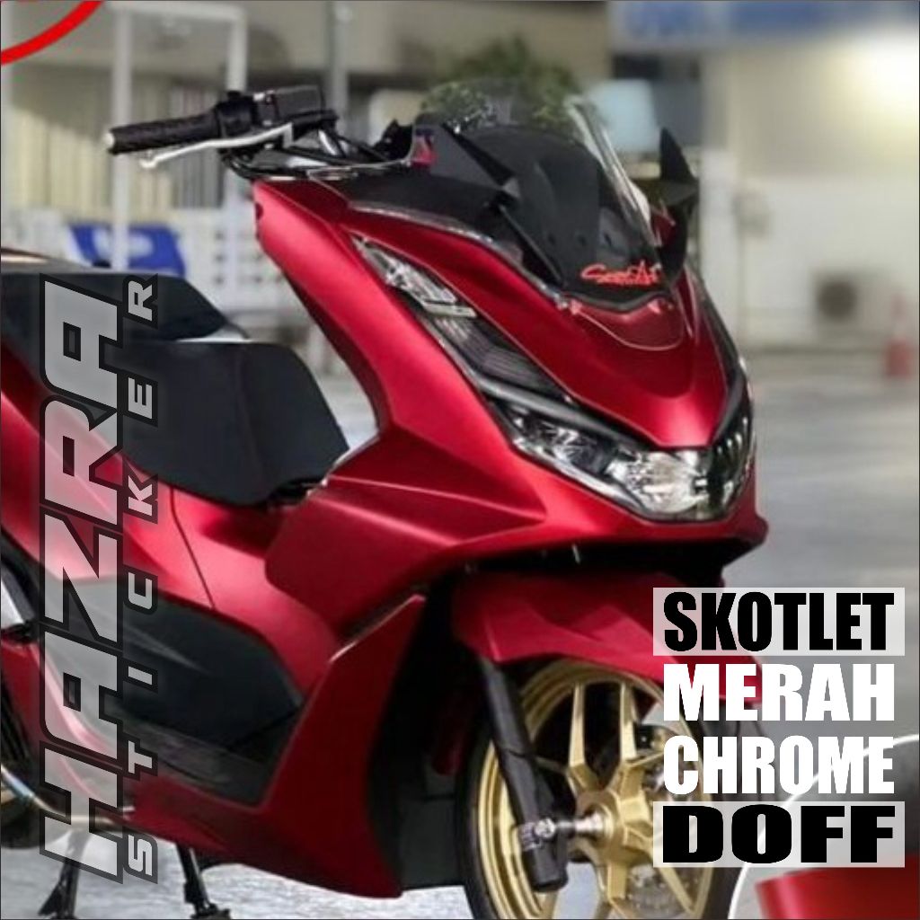 Jual Skotlet sticker Merah Chrome doff Scotlite Stiker metalik red ...