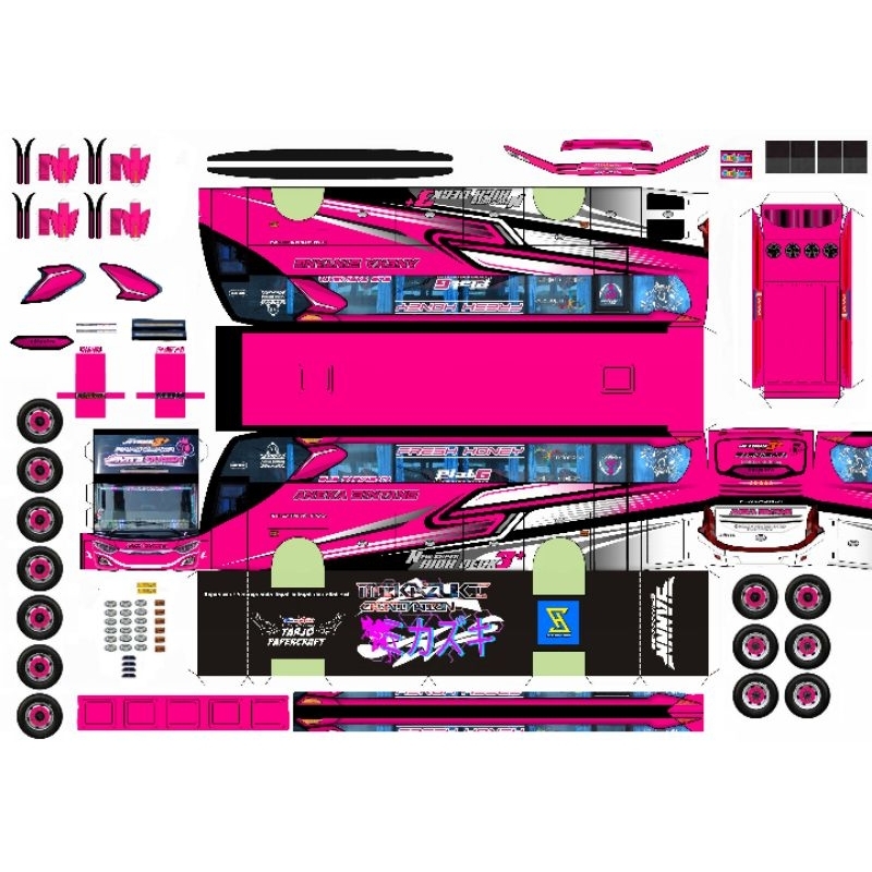 Jual lembaran papercraft bus aneka bintang javas queen sabalong talenta ...