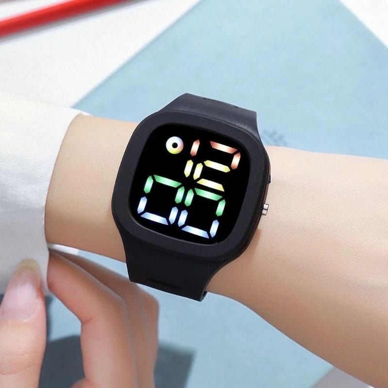 Jual Jam Tangan LED Digital Pria Wanita Tahan Air Jam Tangan Petak ...