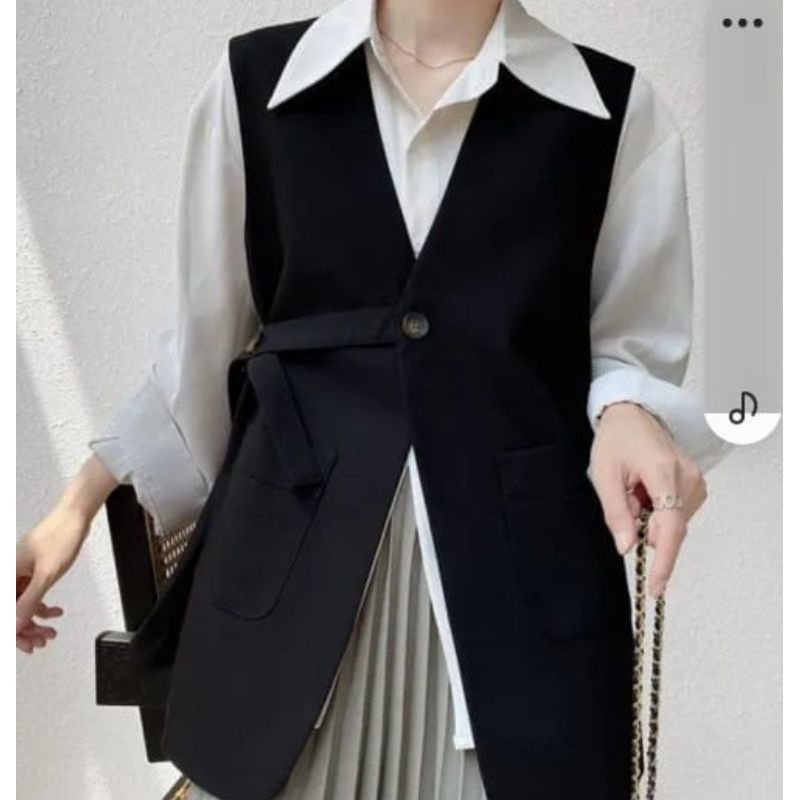 Jual Rompi/Vest Wanita Over Size model korea kekinian/atasan wanita/Bolero#099 | Shopee Indonesia