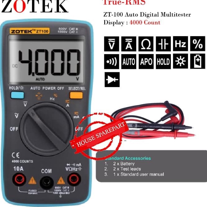 Jual RgS AVOMETER DIGITAL ZOTEK ZT1 MULTITESTER DIGITAL ZOTEK ZT 1 MINI ...