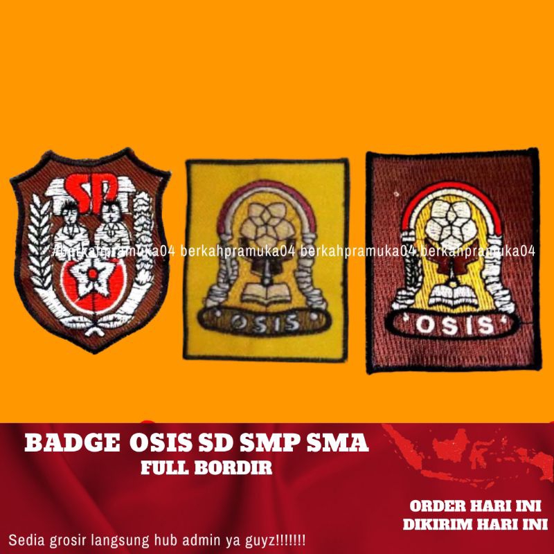 Jual Pacth badge emblem bed bet logo bordir osis sekolah SD SMP SMA ...