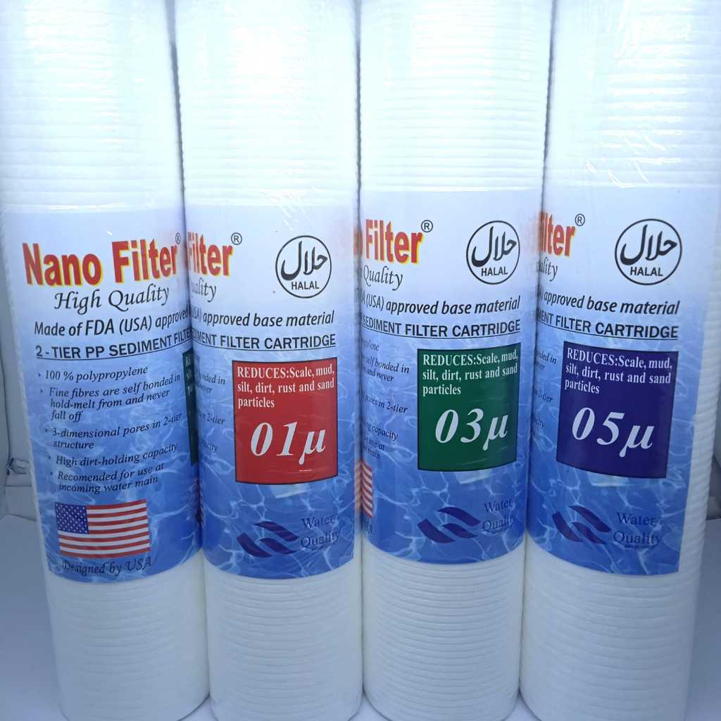 Jual Filter air Nano 10 inch uk. 01/03/05/10 micron sedimen air ...