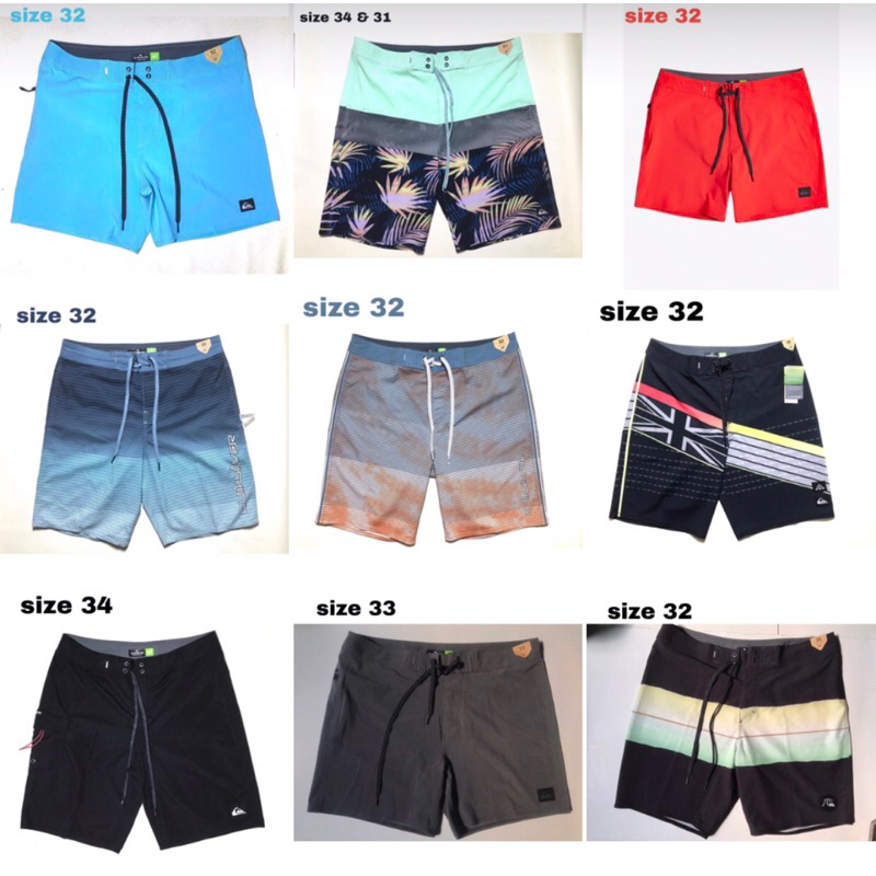 Jual Boardshort Quicksilver Size Original 100% New Celana Surfing (size digambar) | Shopee Indonesia