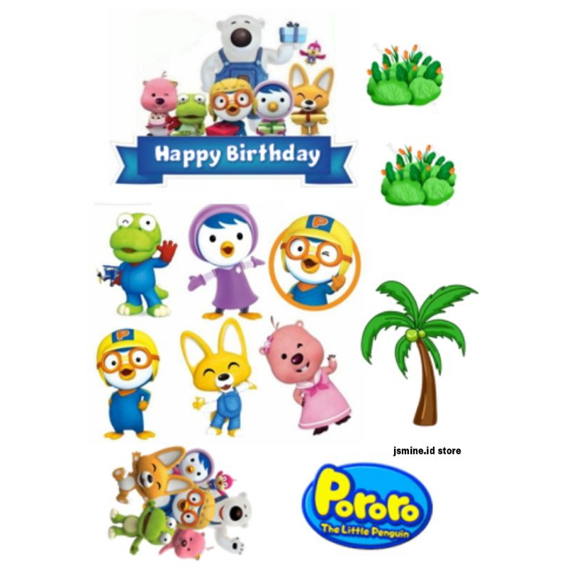Jual TOPPER PORORO Custom/Hiasan Kue ULTAH tema pororo | Shopee Indonesia