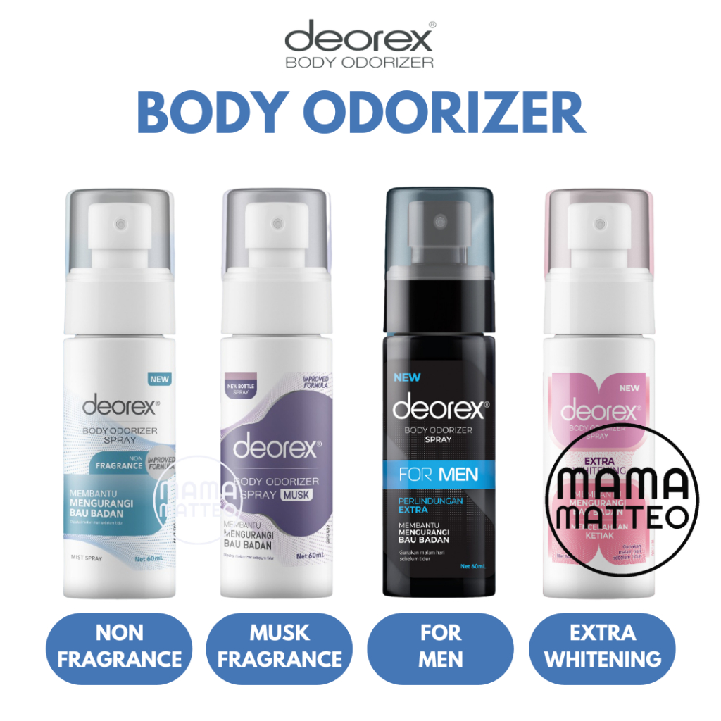 Jual DEOREX Body Odorizer Spray 60ml / Non Fragrance / Musk Masking ...