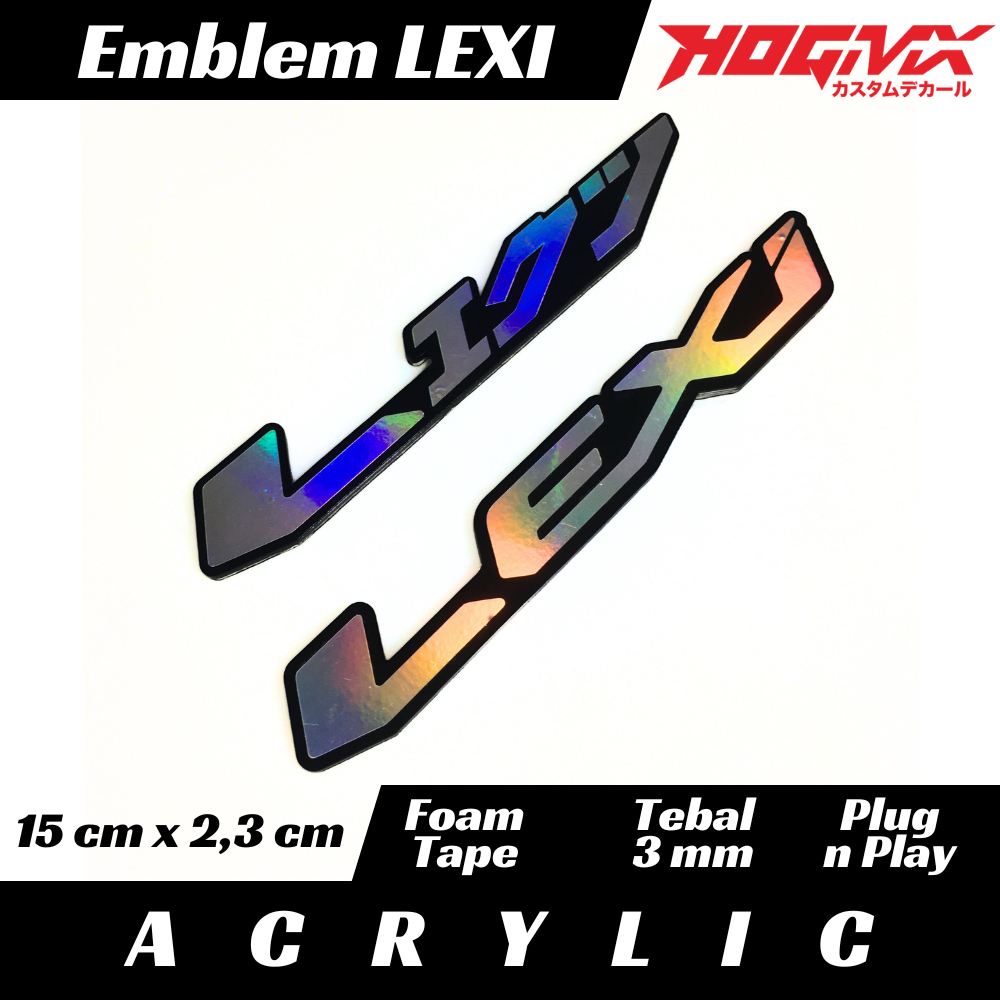 Jual Emblem Motor LEXI KANJI Logo Bahan Akrilik Gold dan Hologram ...