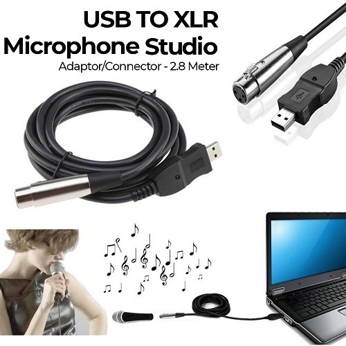 Jual USB to XLR Canon Microphone Studio Audio recording Converter ...