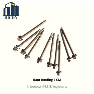 Jual Baut / Sekrup Roofing Baja Ringan / SDS Kuning - 7cm (1 Box ...