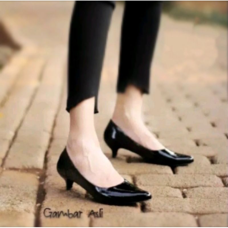 Jual Sepatu Pantopel Wanita Kerja OOTD Sepatu Kerja 3cm Glossy MY 01 ...