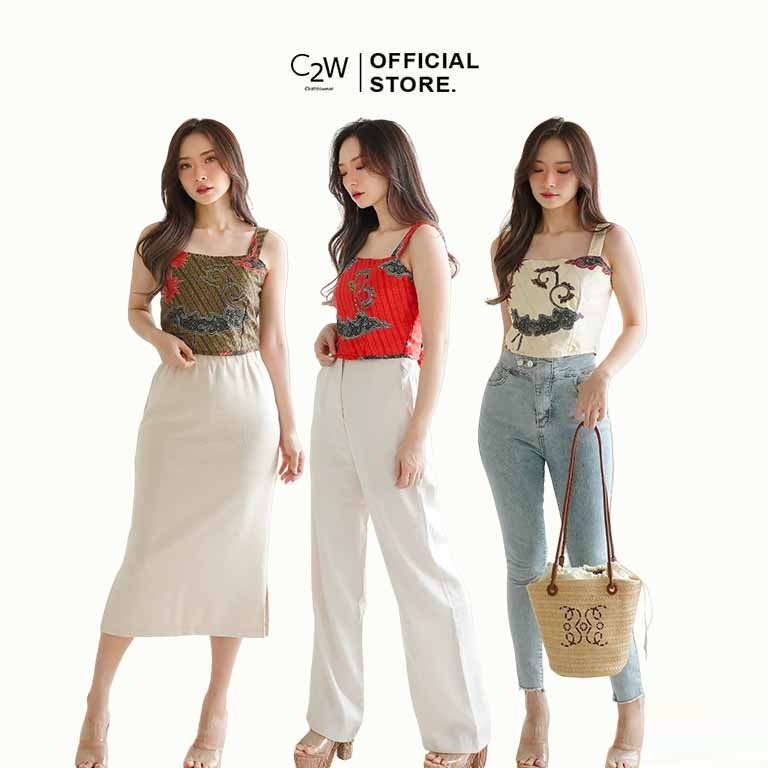 Jual C2W Clothtowear korset crop Batik Wanita All Size Satin Women's ...