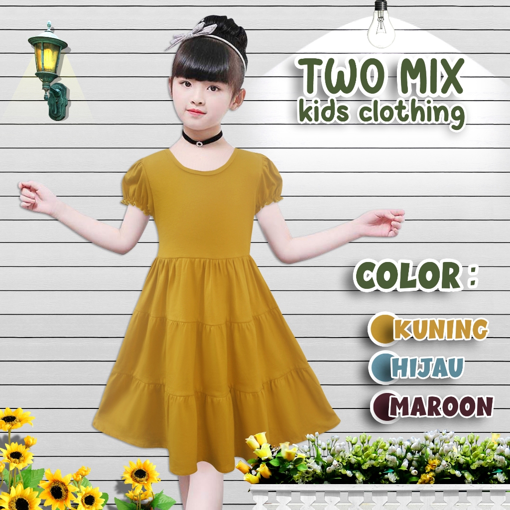 Jual Two Mix - Baju Dress Anak Ruffle Perempuan Lucu 1-12 Tahun 4254 ...