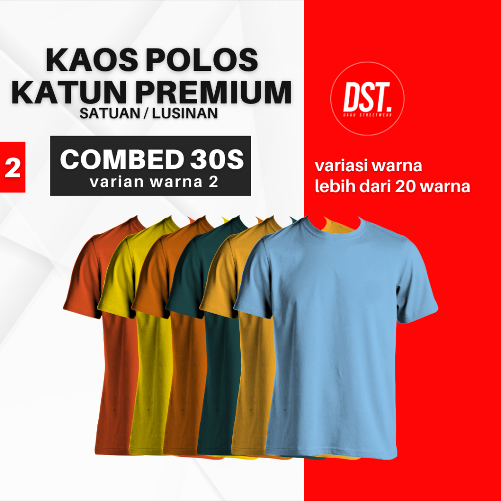 Jual Kaos polos cotton combed 30s [varian 2] pakaian jumbo S-4XL ...