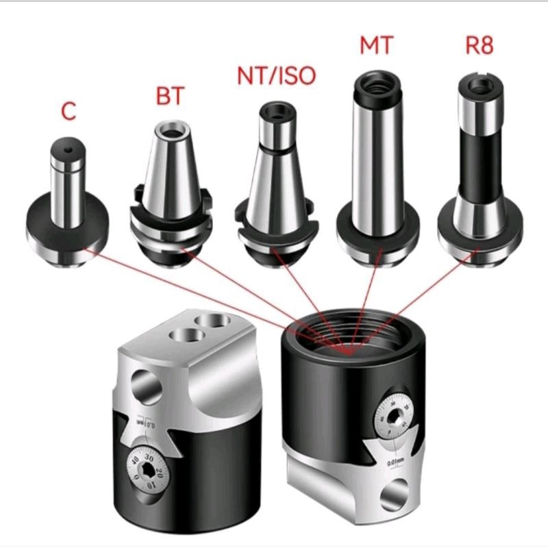 Jual Arbor boring head R8 F1 - 1/2x18 UNF arbor kepala boring head ...