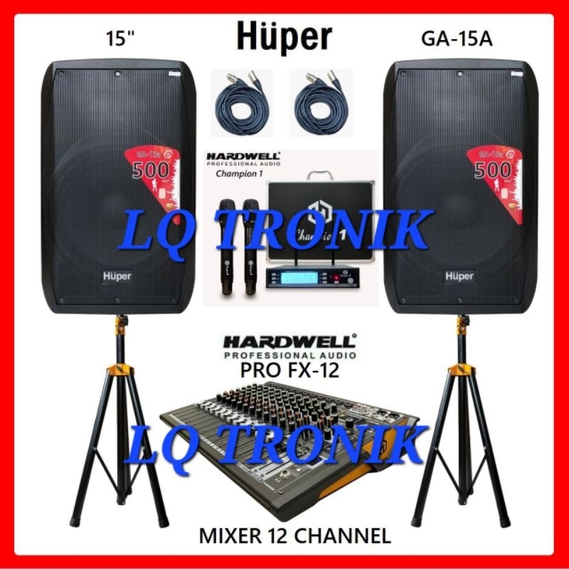 Jual PAKET SOUND SYSTEM OUTDOOR 15 INCH HUPER-GA15A,MIXER HARDWELL PRO ...