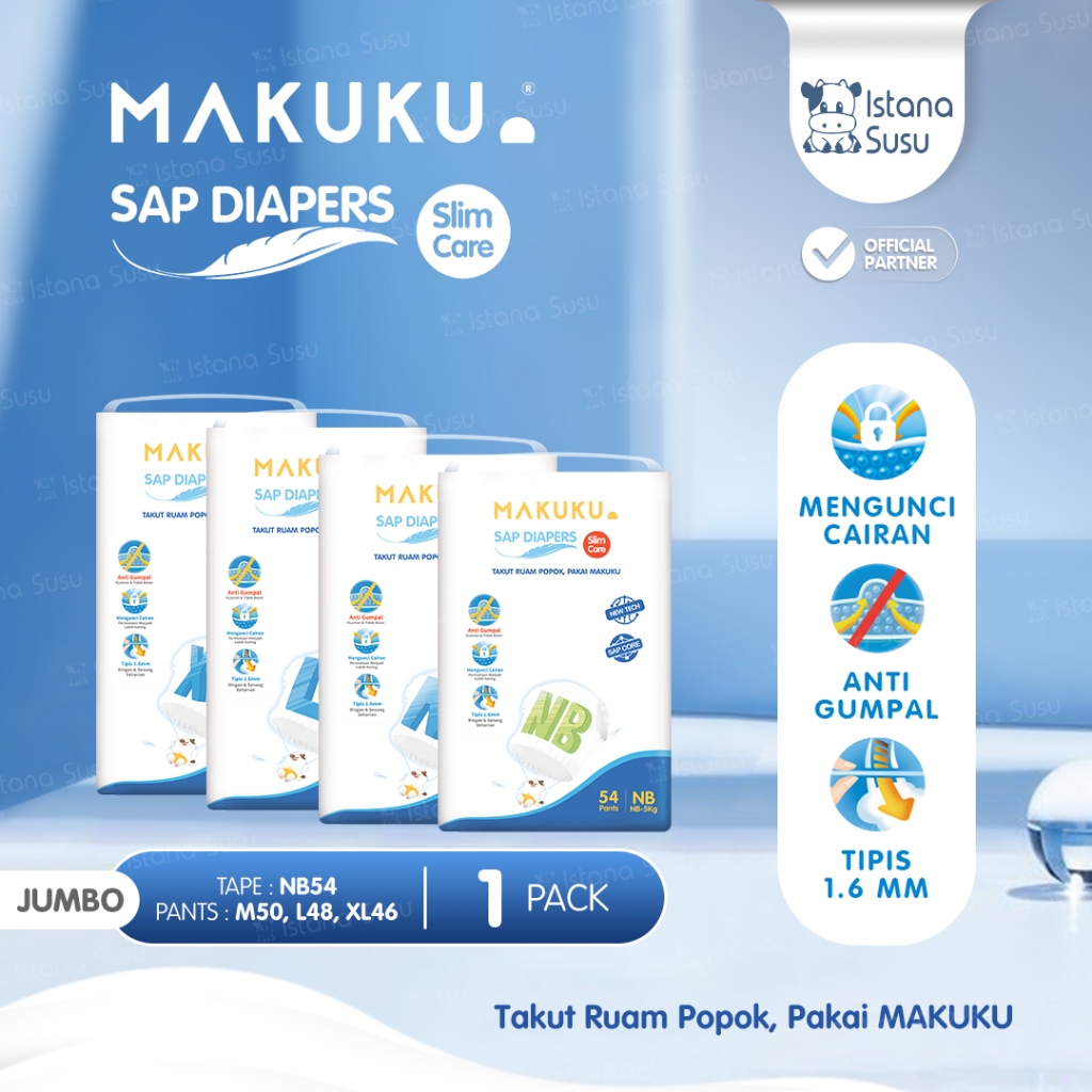 Jual Makuku SAP Diapers Slim Care Tape/Pants Ukuran Besar NB/S/M/L/XL ...