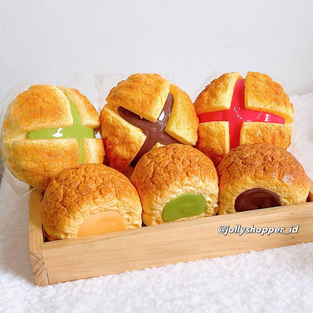Jual [READY STOCK] Custard Cross Bun Squishy / Cream Puff Squishy ...