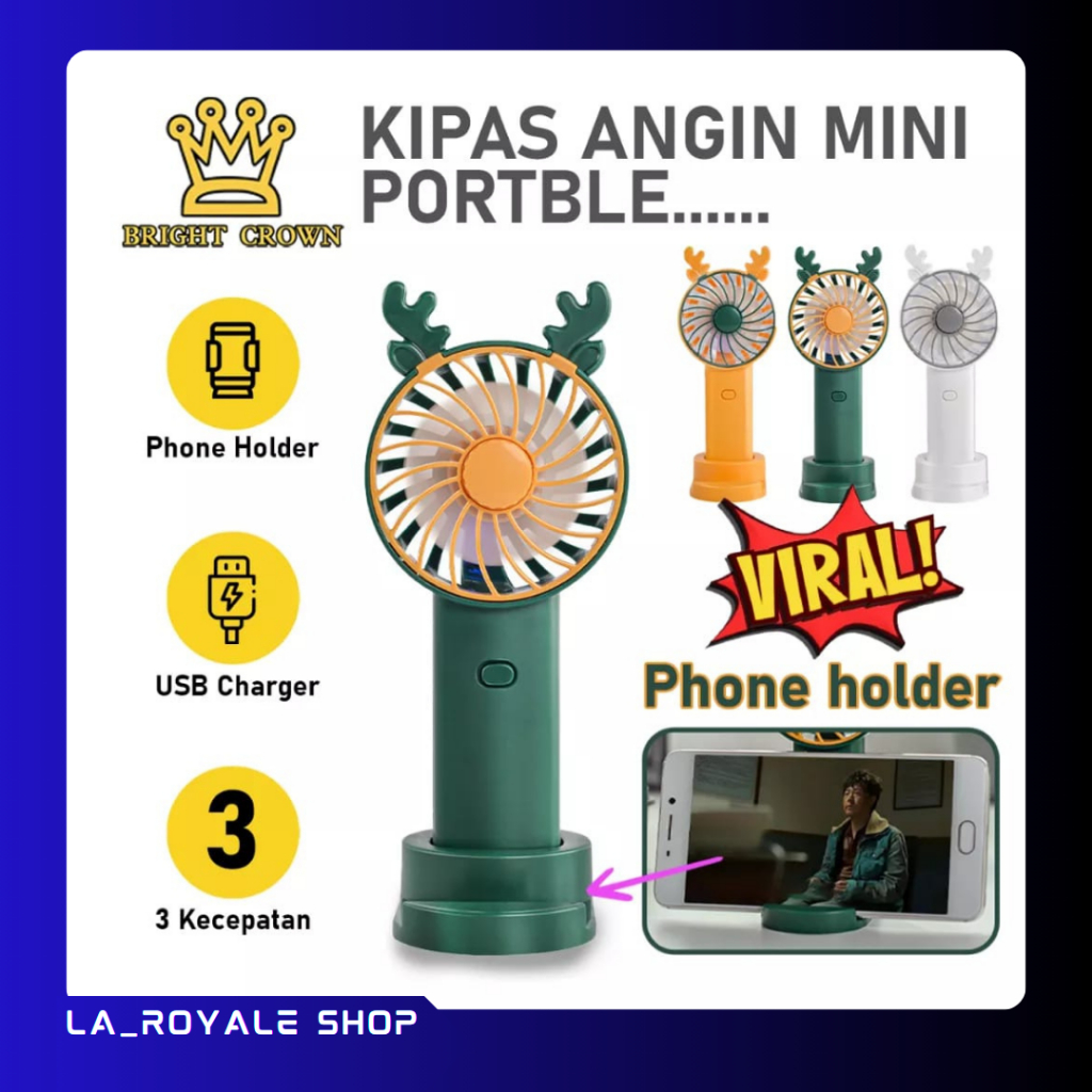 Jual Kipas Angin Genggam Mini Rusa Kipas Tangan Lucu Portable/motif ...