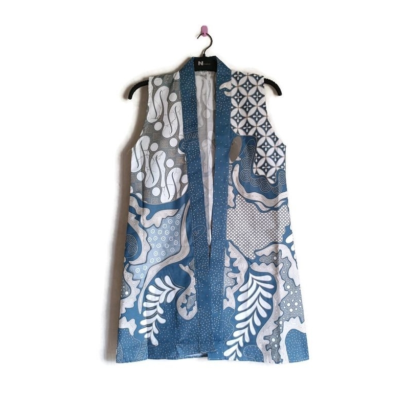Jual ONE SET ROMPI BATIK OUTER TANPA LENGAN WANITA VEST BATIK BLAZER ...