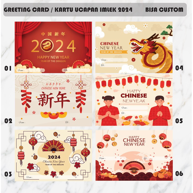 Jual [ISI 10 PCS] Greeting Card Imlek CNY Kartu Ucapan Chinese New Year ...