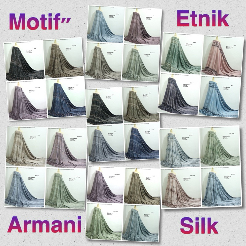 Jual PROMO TERMURAH kain ARMNY motif silk brown terbaru // kain silk ...