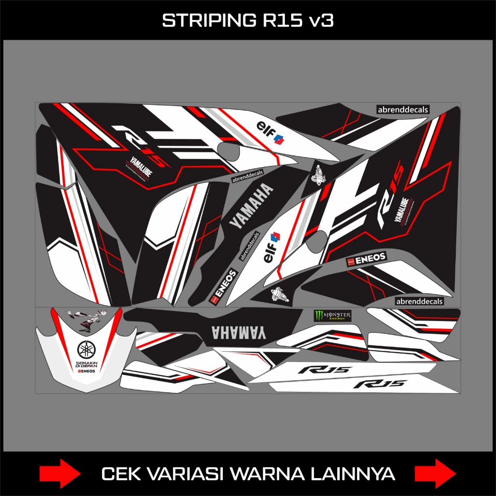 Jual Striping R15v3 Edisi Moto 3 / Decal Motor Yamaha Yzf R15 V3 ...