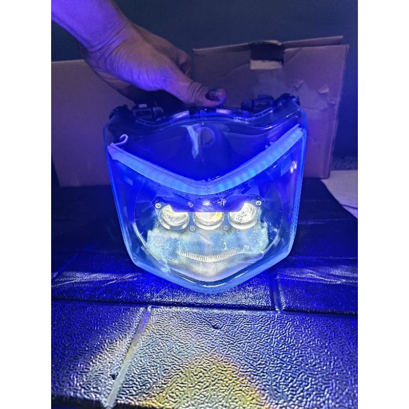 Jual reflektor lampu depan beat karbu modif laser 3 mata D2 | Shopee ...