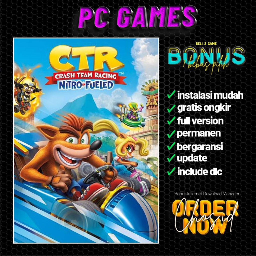 Jual Crash Team Racing Nitro-Fueled (CTR) | Game PC - Laptop | Shopee ...