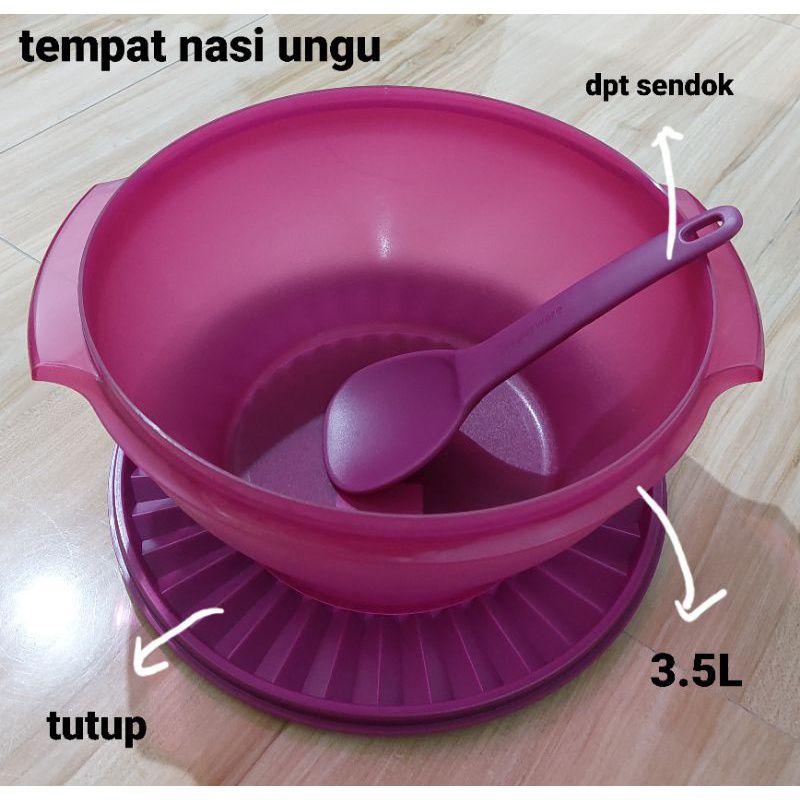 Jual Wadah tempat nasi rice bowl ungu tua tuperware 3,5 liter | Shopee ...