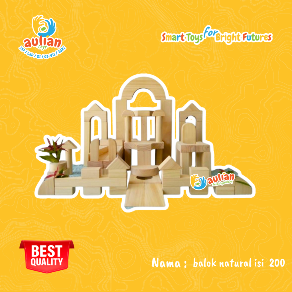 Jual BALOK NATURAL ISI 200 - MAINAN ANAK / MAINAN EDUKASI / ALAT PERAGA ...