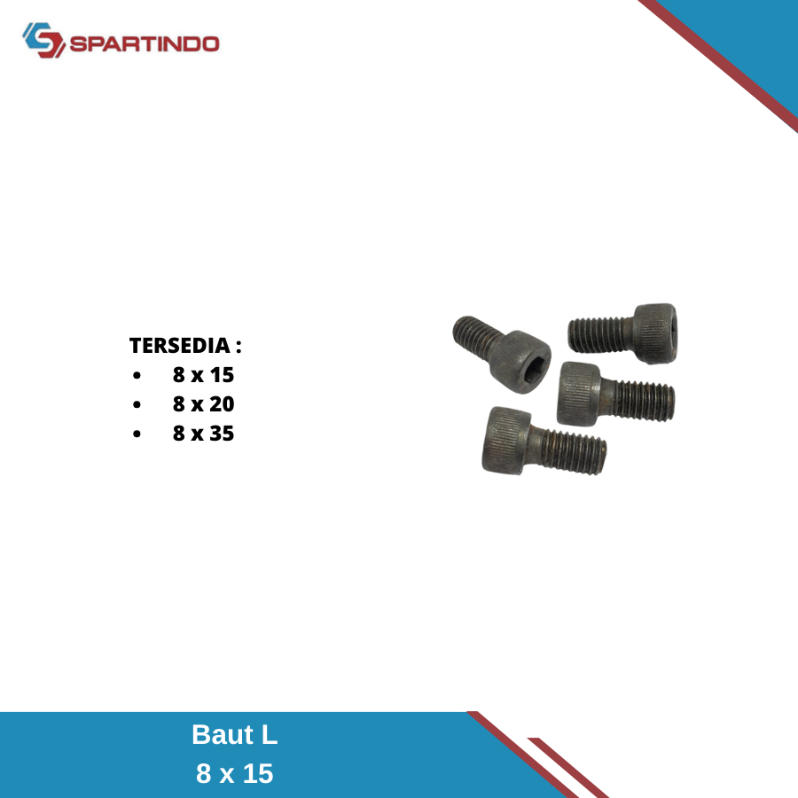 Jual Jual Baut L 1 pcs Universal Ukuran 8 x 15 mm, 8 x 20 mm, 8 x 35 mm ...