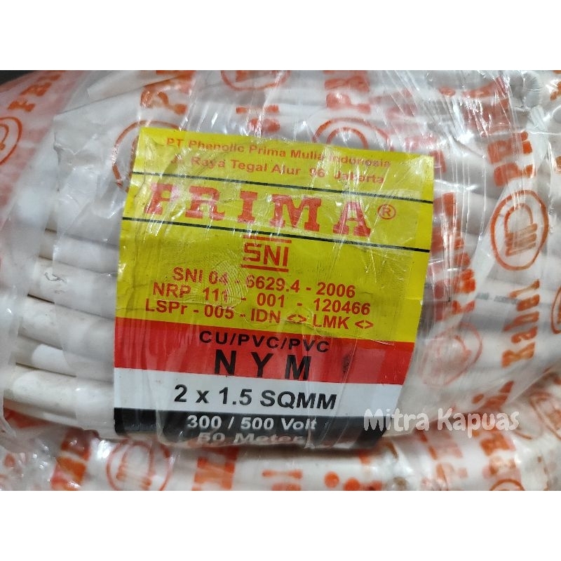Jual KABEL KAWAT NYM PRIMA 2X1.5 50M | Shopee Indonesia