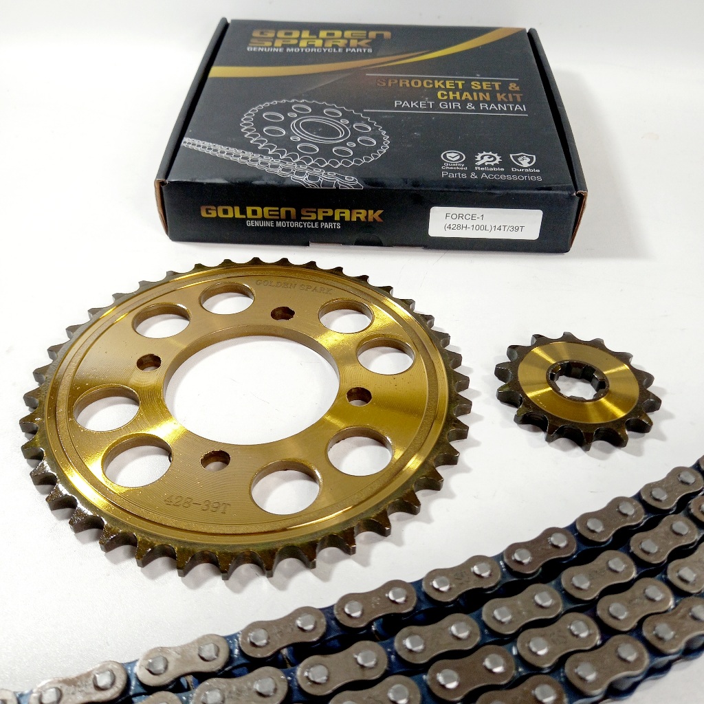 Jual GEAR PAKET F1ZR 428H-100L 14T/39T GOLDEN SPARK GIR SET FORCE-1 GIR ...